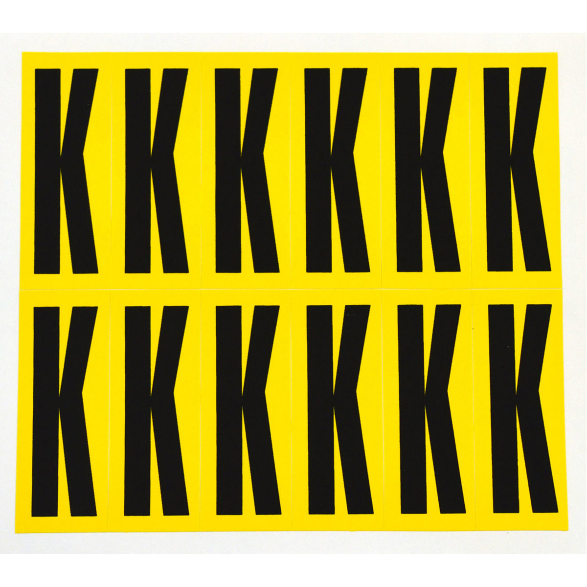 Beaverswood Self-Adhesive Yellow "K" Letter Label 21mm x 56mm (Sheet of ...