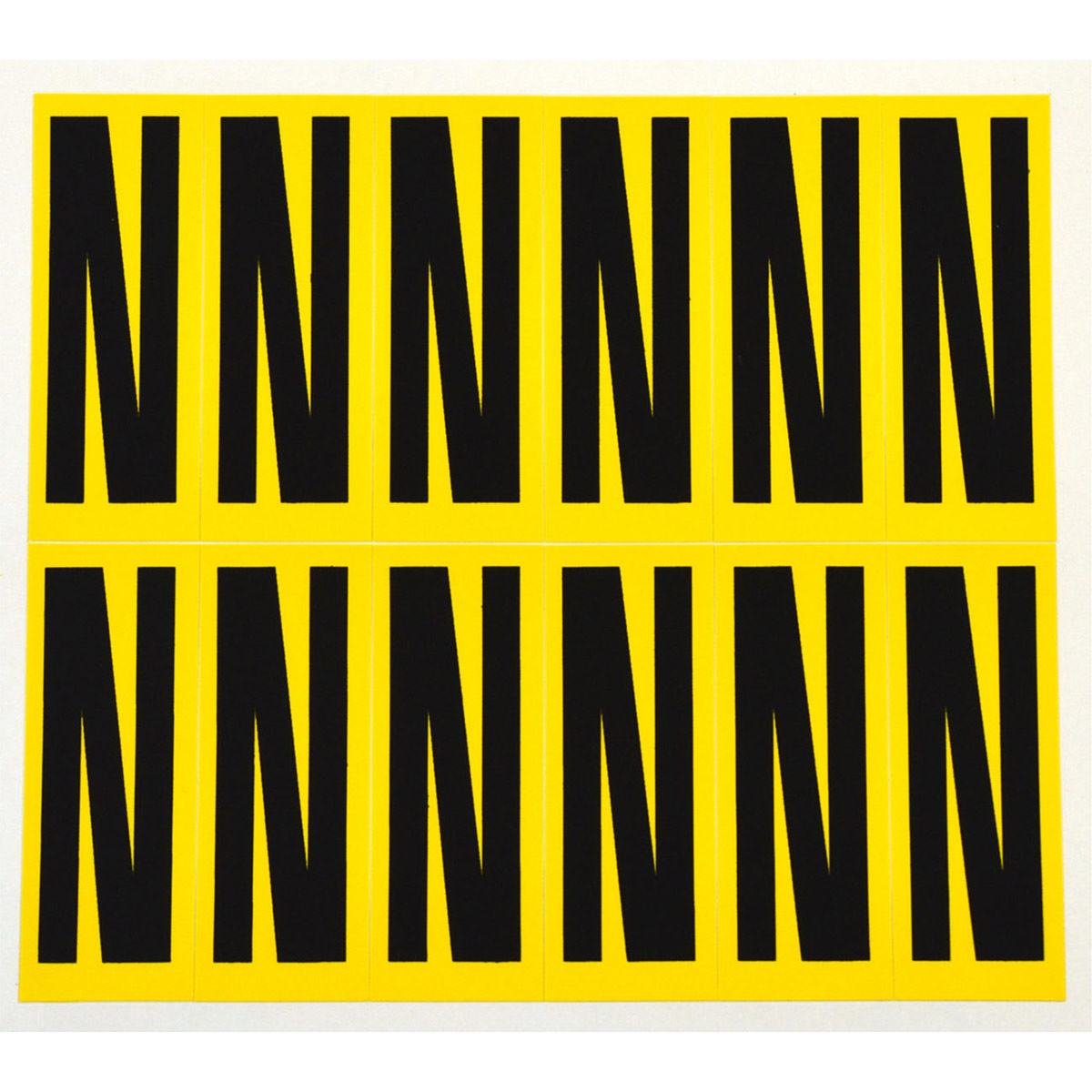 Beaverswood Self-Adhesive Yellow "N" Letter Label 21mm x 56mm (Sheet of ...