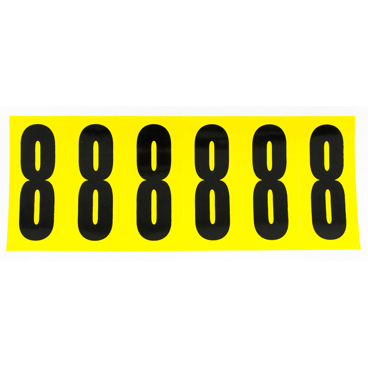 Beaverswood Self-Adhesive Yellow "8" Number Label 38mm x 90mm (Sheet of ...