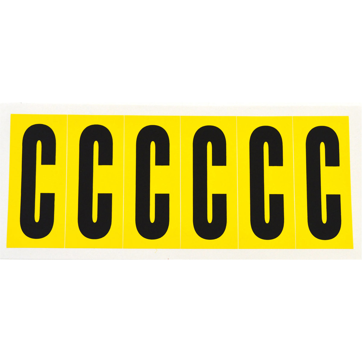 Beaverswood Self-Adhesive Yellow "C" Letter Label 38mm x 90mm (Sheet of ...