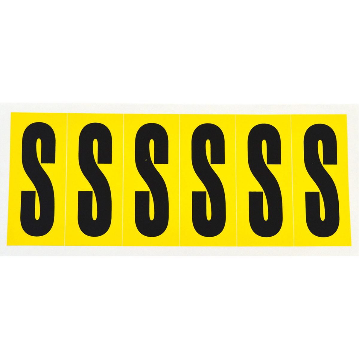 Beaverswood Self-Adhesive Yellow "S" Letter Label 38mm x 90mm (Sheet of ...