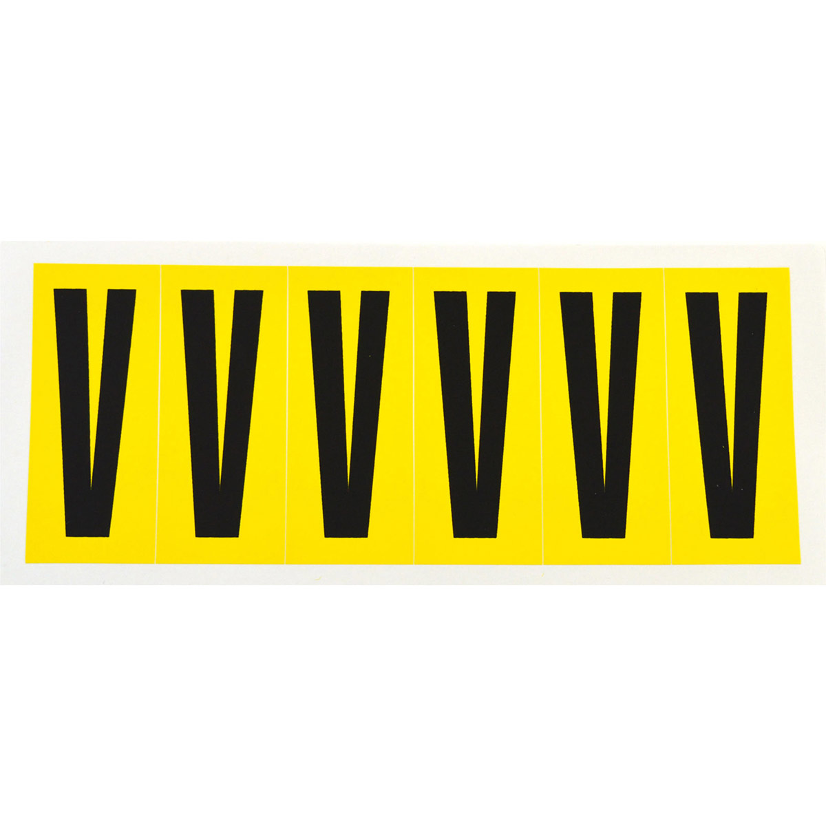 Beaverswood Self-Adhesive Yellow "V" Letter Label 38mm x 90mm (Sheet of ...