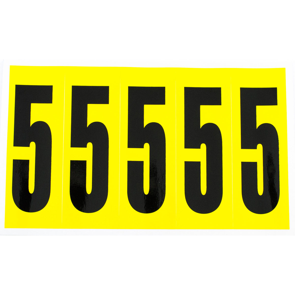 Beaverswood Self-Adhesive Yellow "5" Number Label 45mm x 130mm (Sheet ...