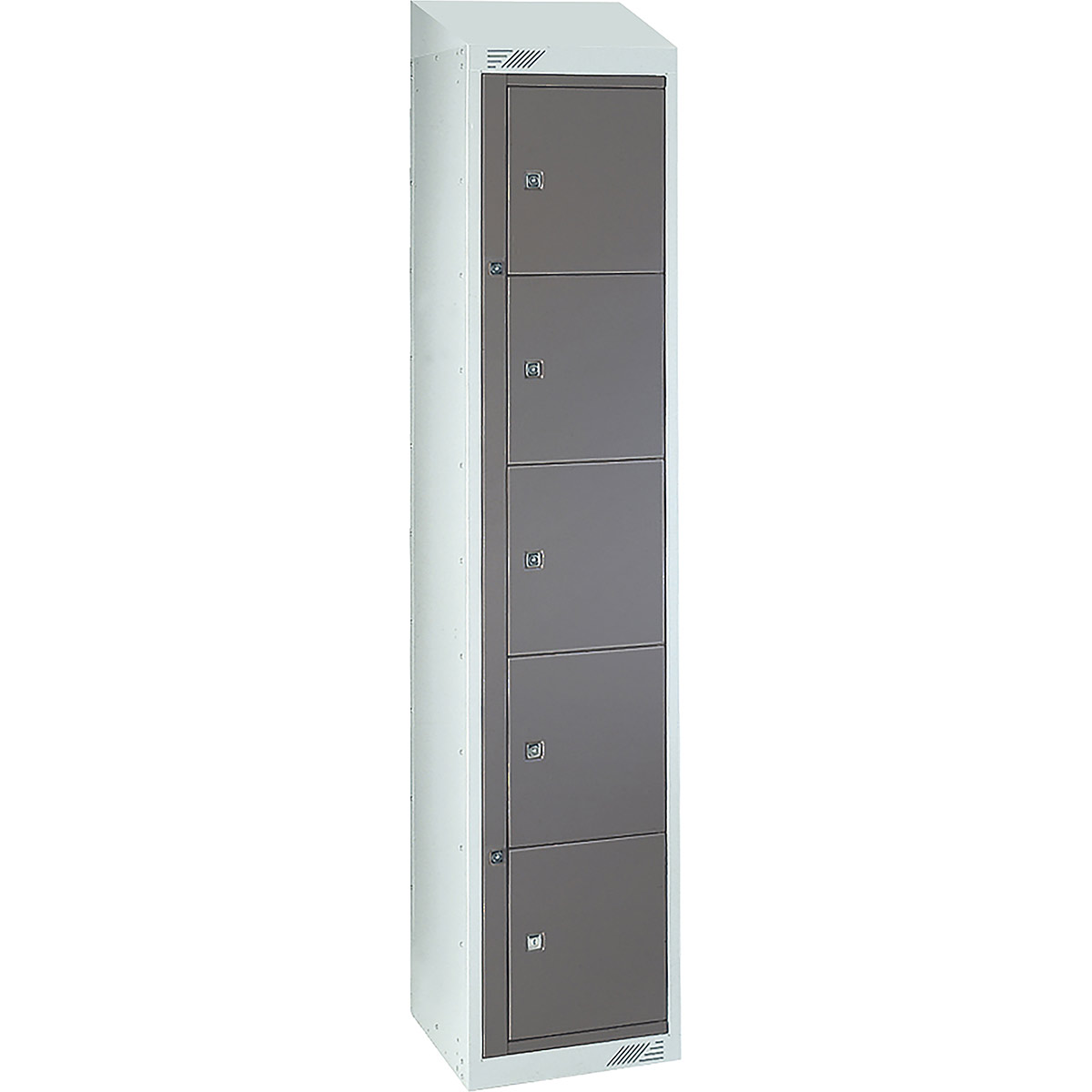Link 51 Five-Tier Dark Grey Garment Dispenser Locker with Sloping Top ...