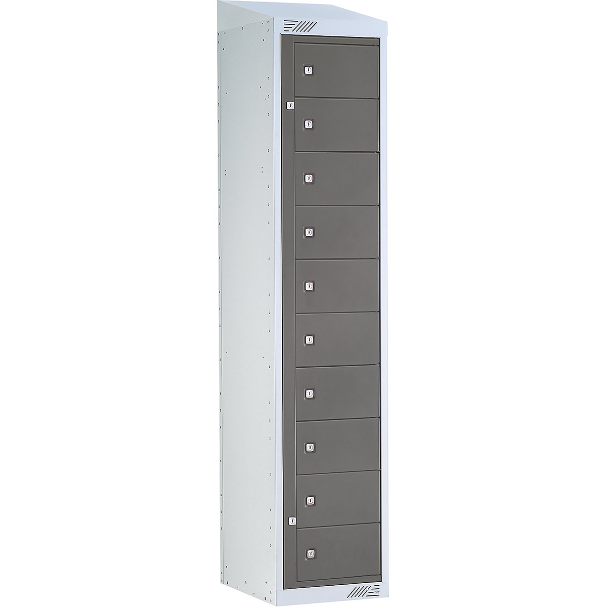 Link 51 10-Tier Dark Grey Garment Dispenser Locker with Sloping Top ...