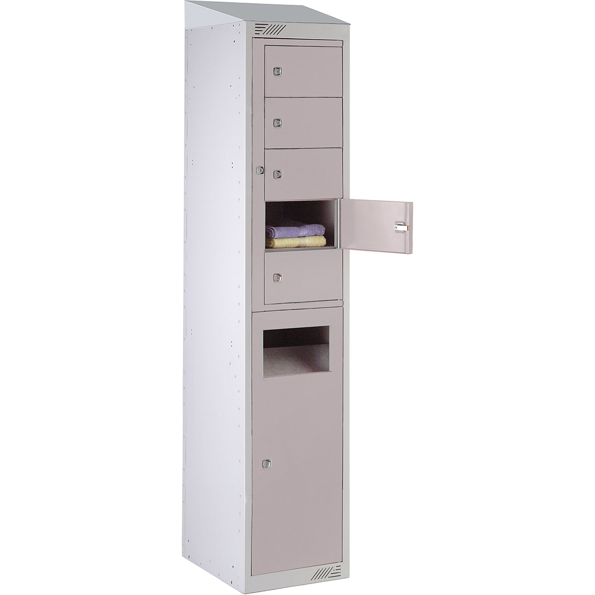 Link 51 Five-Tier Light Grey Garment Collector/Dispenser Locker with ...