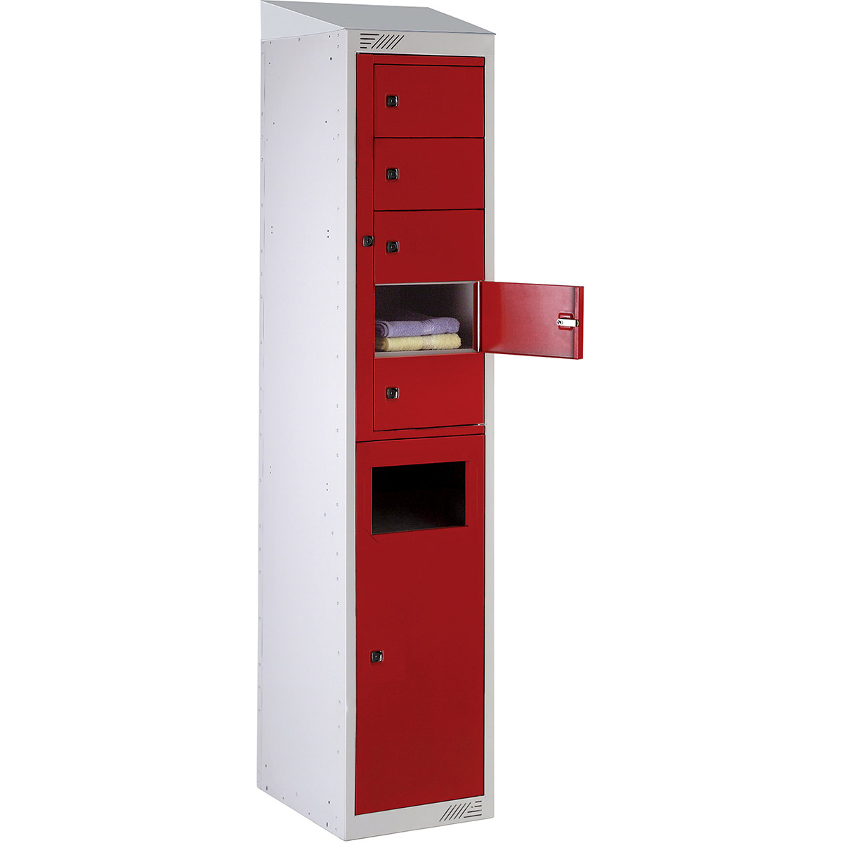 Link 51 Five-Tier Maroon Garment Collector/Dispenser Locker with ...