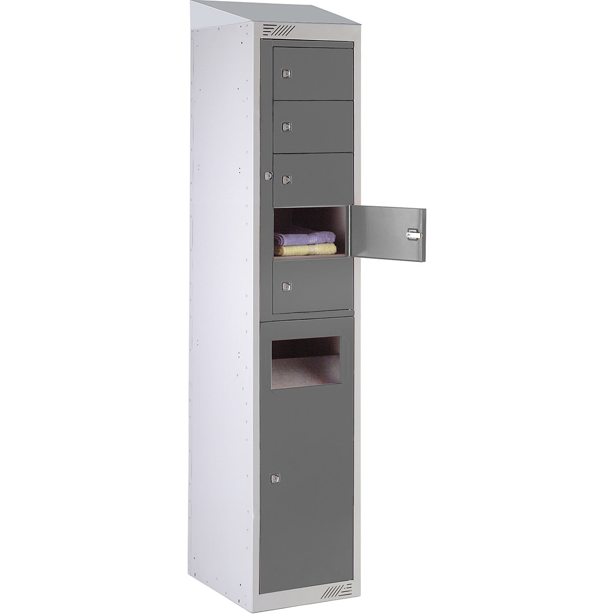 Link 51 Five-Tier Dark Grey Garment Collector/Dispenser Locker with ...