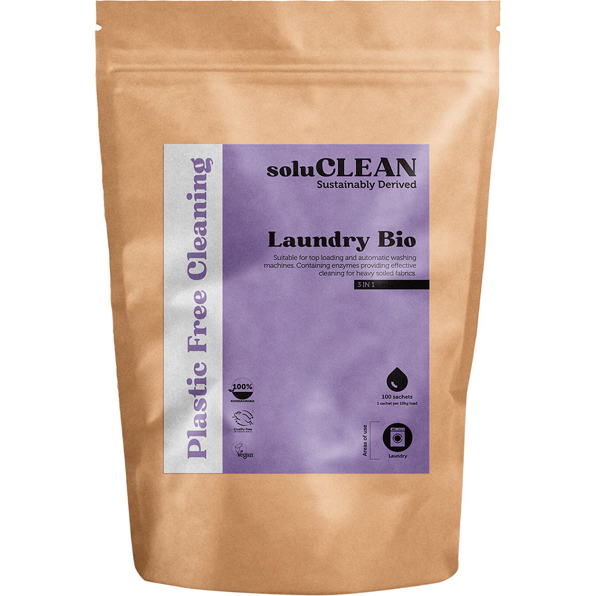 Solupak SoluCLEAN Laundry Bio Ocean Washing Detergent Sachets (Pack of ...