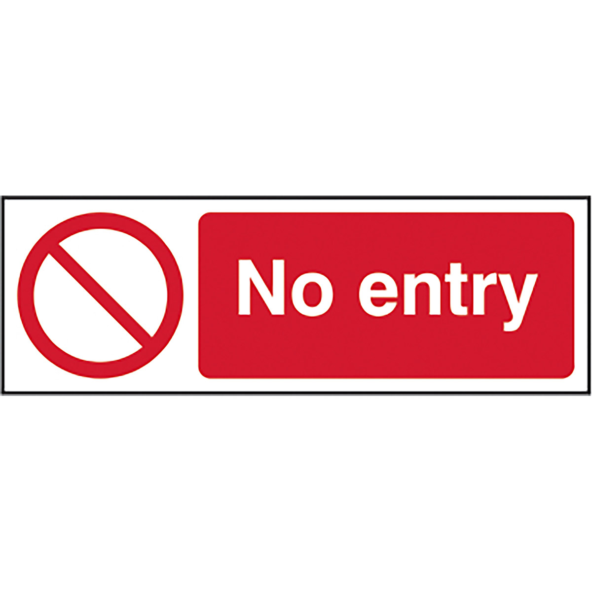 Self-Adhesive Vinyl "No Entry" Sign 600mm x 200mm | Spectrum Industrial ...