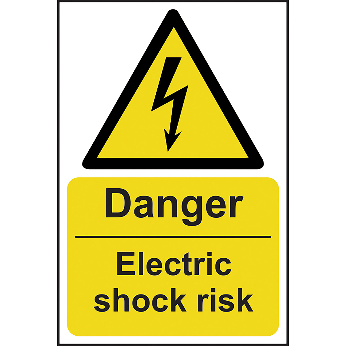 PVC "Danger Electric Shock Risk" Sign 200mm x 300mm | Spectrum ...
