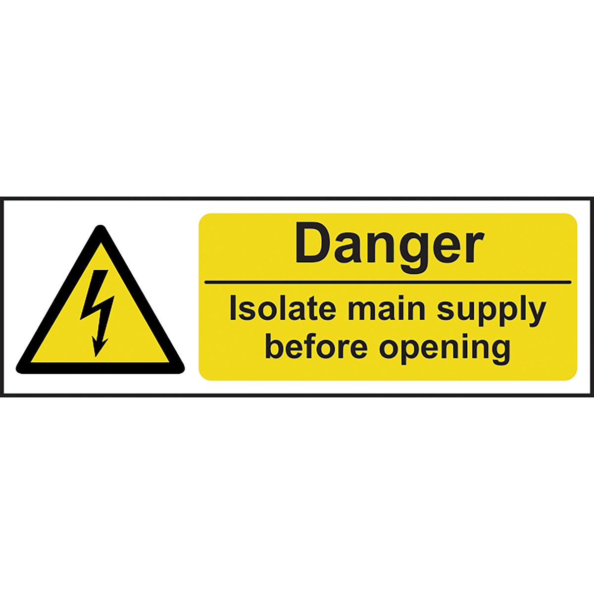 Self-Adhesive Vinyl "Isolate Main Supply" Sign 300mm x 100mm | Spectrum ...