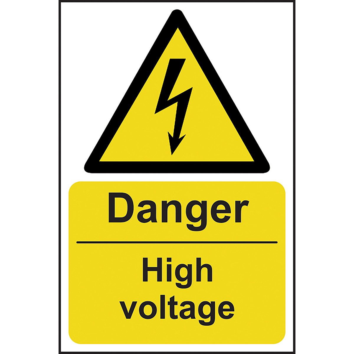 Self-Adhesive Vinyl "Danger High Voltage" Sign 200mm x 300mm | Spectrum ...