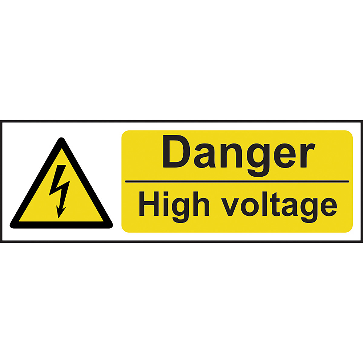 PVC "Danger High Voltage" Sign 300mm x 100mm | Spectrum Industrial ...