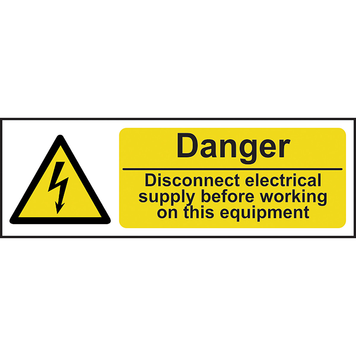 Self-Adhesive Vinyl "Danger Disconnect Electrical Before..." Sign 300mm ...