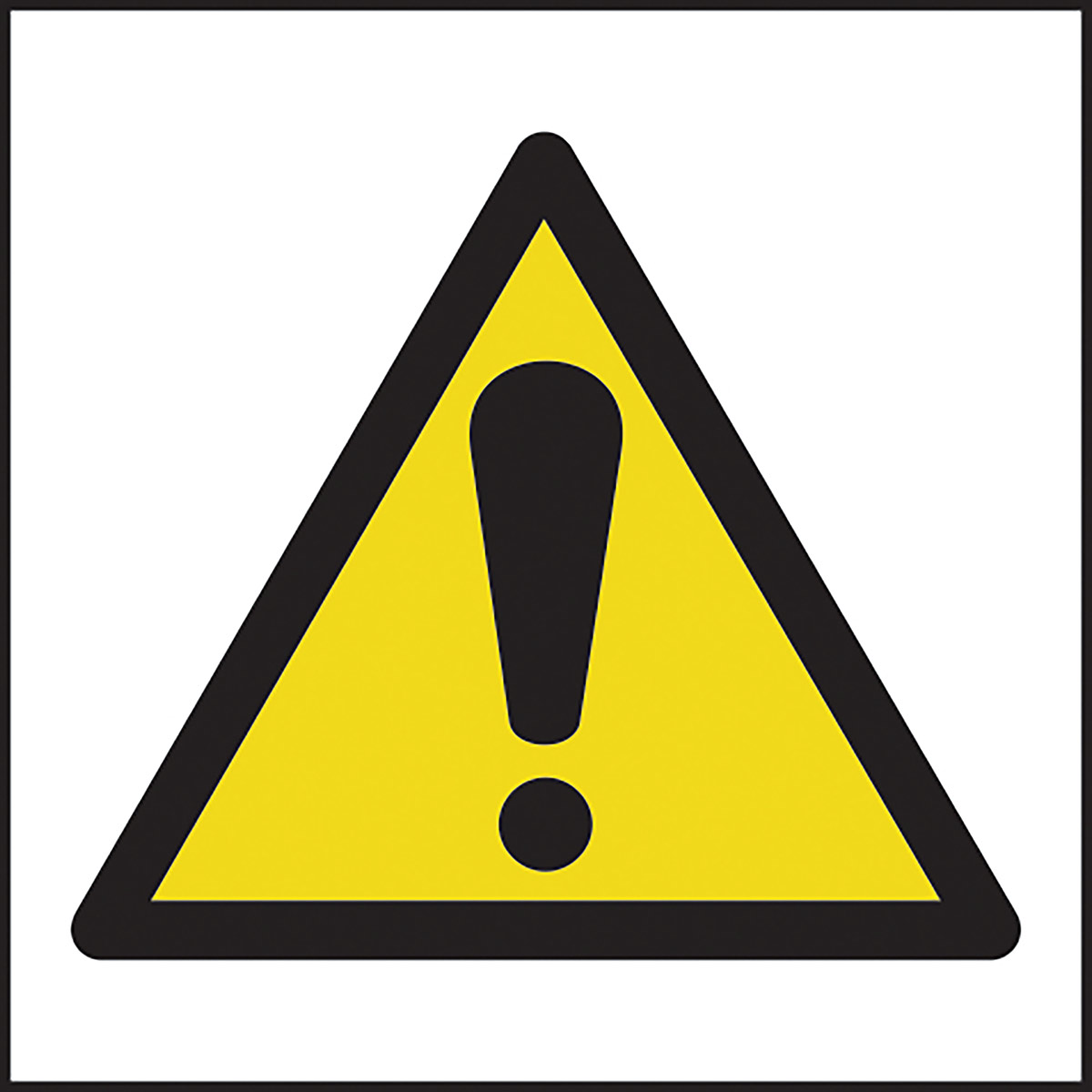 Self-Adhesive Vinyl Caution Symbol Warning Sign 100mm x 100mm ...