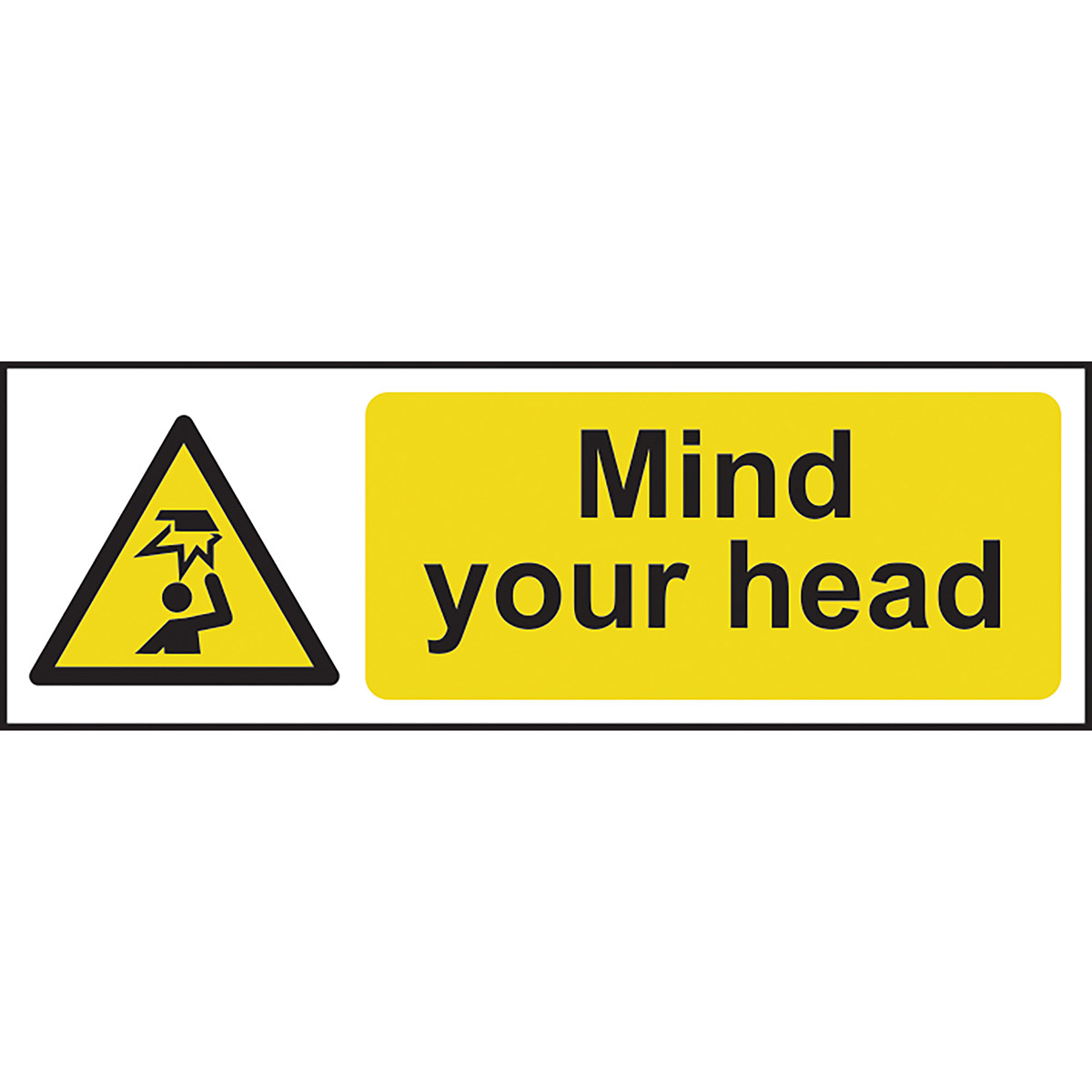 PVC "Mind Your Head" Sign 300mm x 100mm | Spectrum Industrial | General ...