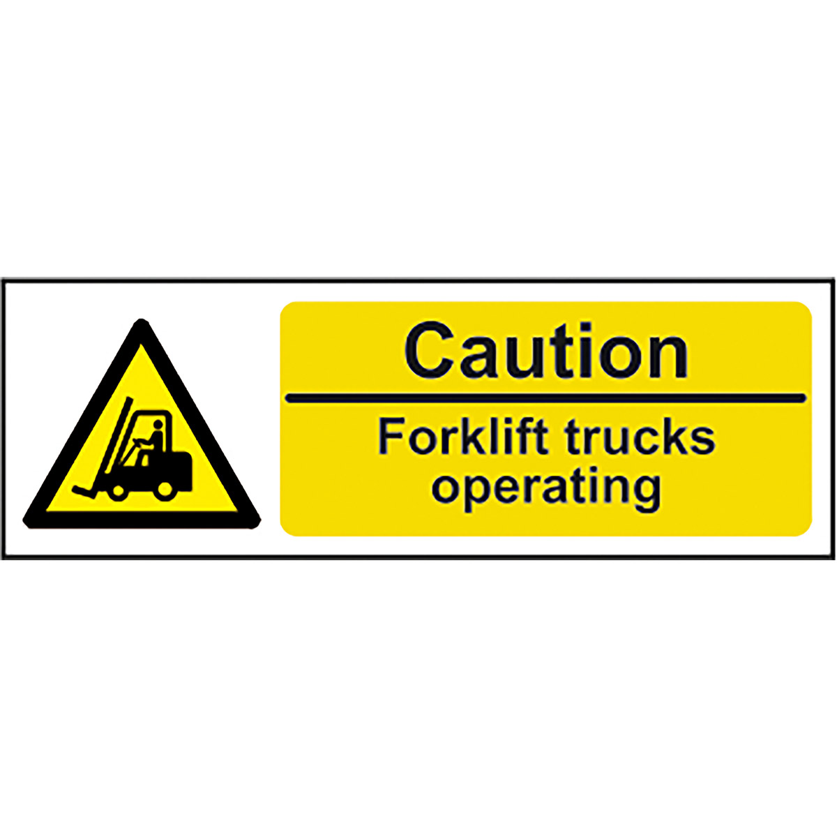 Self-Adhesive Vinyl "Forklift Trucks Operating" Sign 300mm x 100mm ...