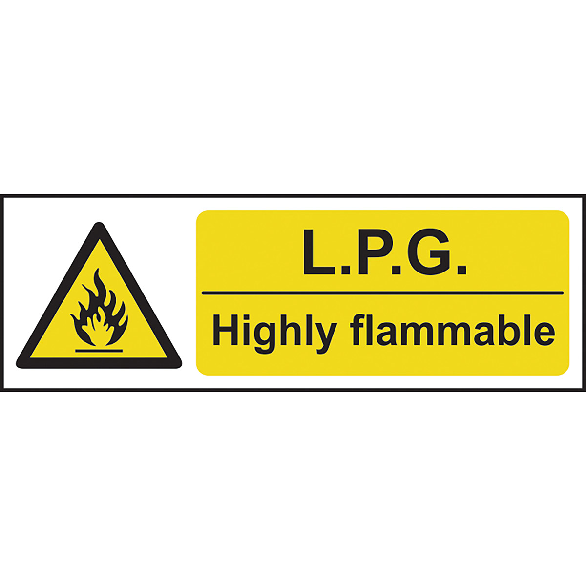 Self-Adhesive Vinyl "L.P.G. Highly Flammable" Sign 600mm x 200mm ...