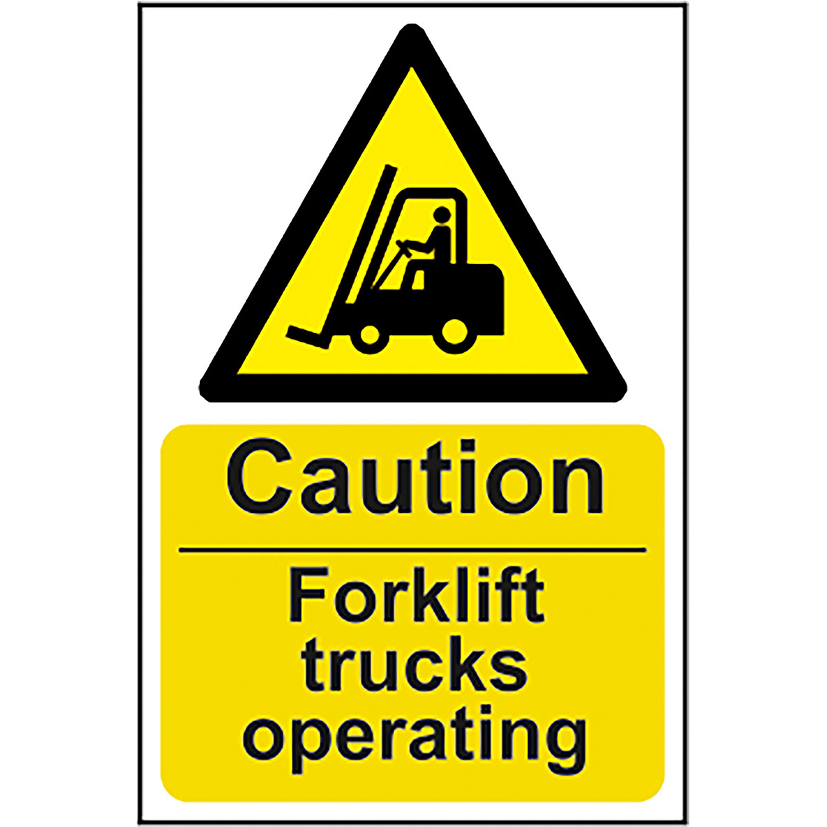 Self-Adhesive Vinyl "Forklift Trucks Operating" Sign 200mm x 300mm ...
