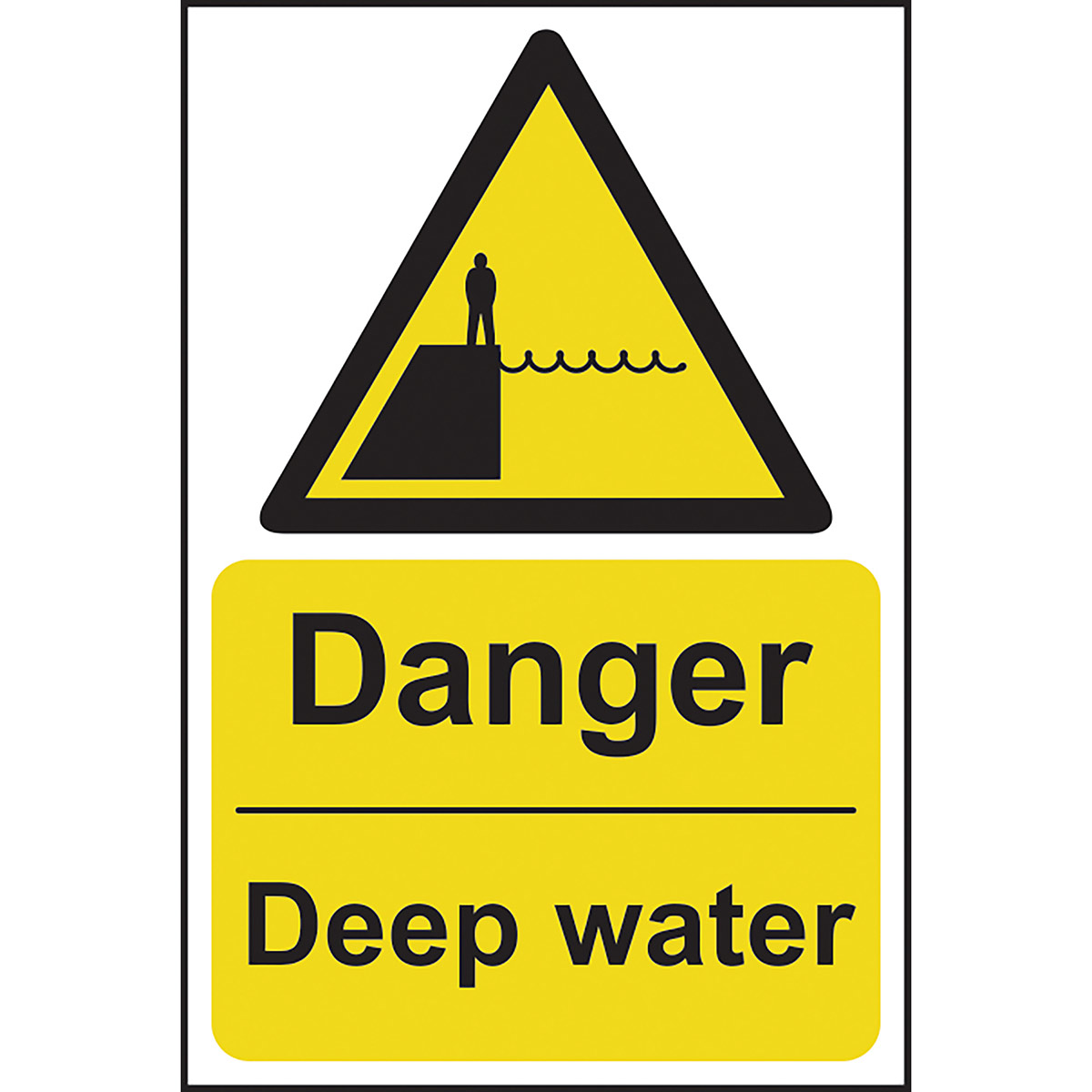 Self-Adhesive Vinyl "Danger Deep Water" Sign 200mm x 300mm | Spectrum ...