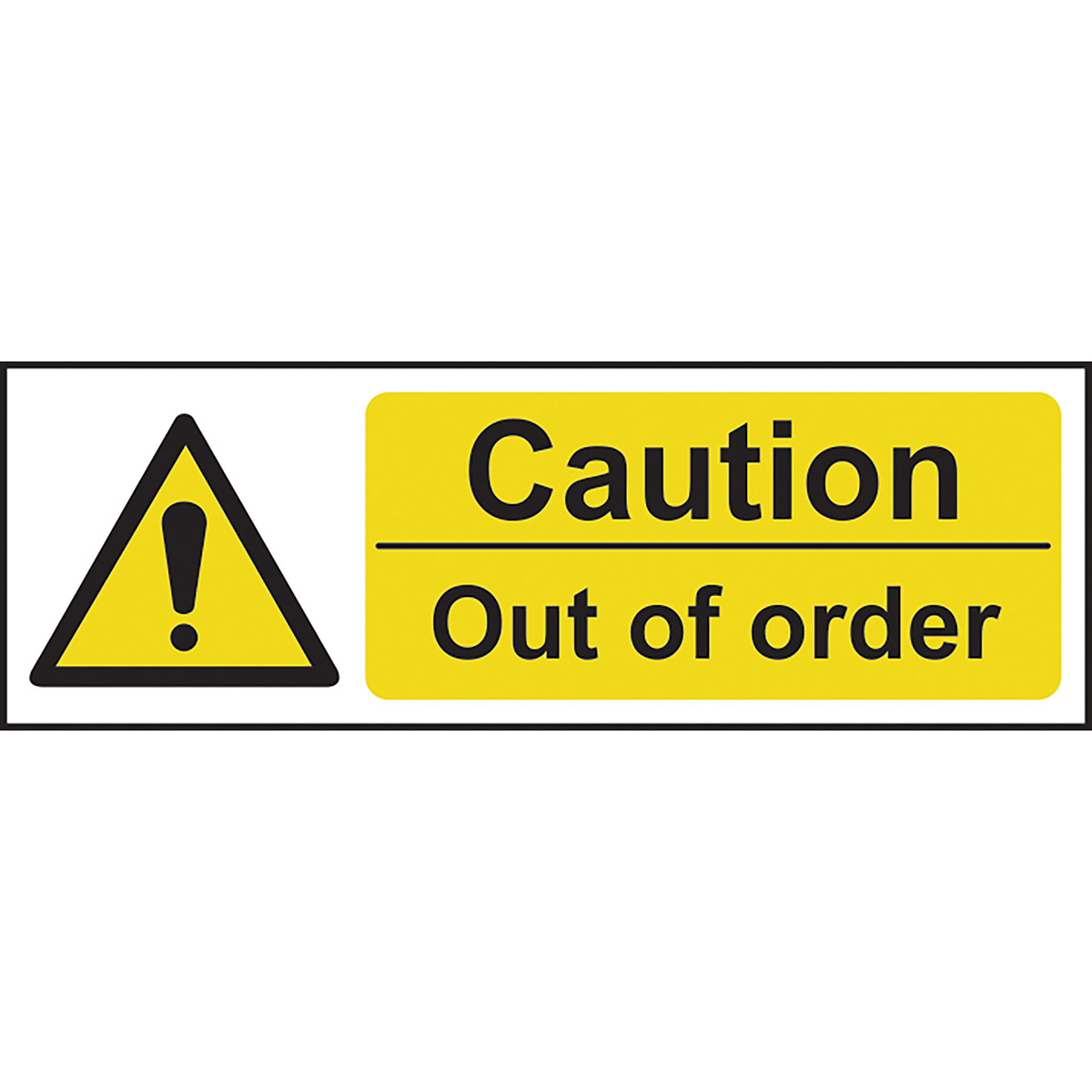 PVC "Caution Out of Order" Sign 300mm x 100mm | Spectrum Industrial ...