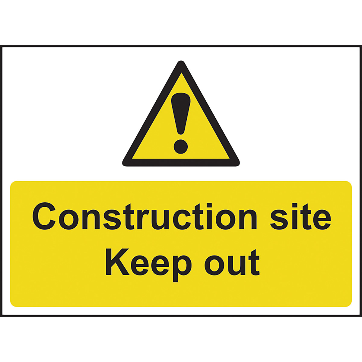 PVC "Construction Site Keep Out" Sign 600mm x 450mm | Spectrum ...
