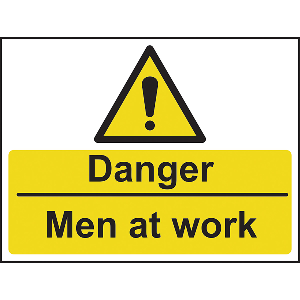 Self-Adhesive Vinyl "Danger Men at Work" Sign 600mm x 450mm | Spectrum ...