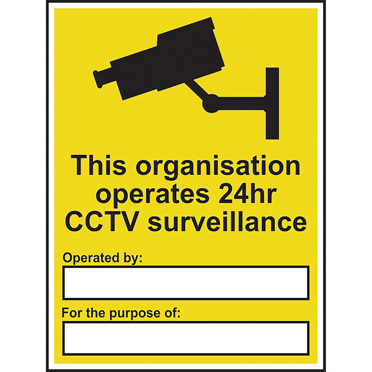 PVC "Organisation Operates 24hr CCTV" Sign 300mm x 400mm | Spectrum ...