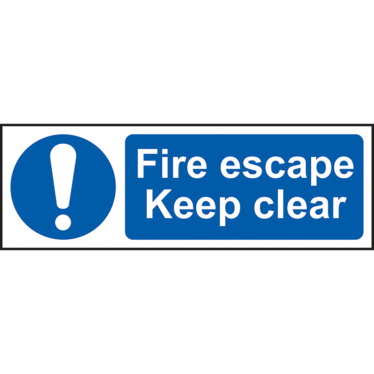 Self-Adhesive Vinyl "Fire Escape Keep Clear" Sign 300mm x 100mm ...