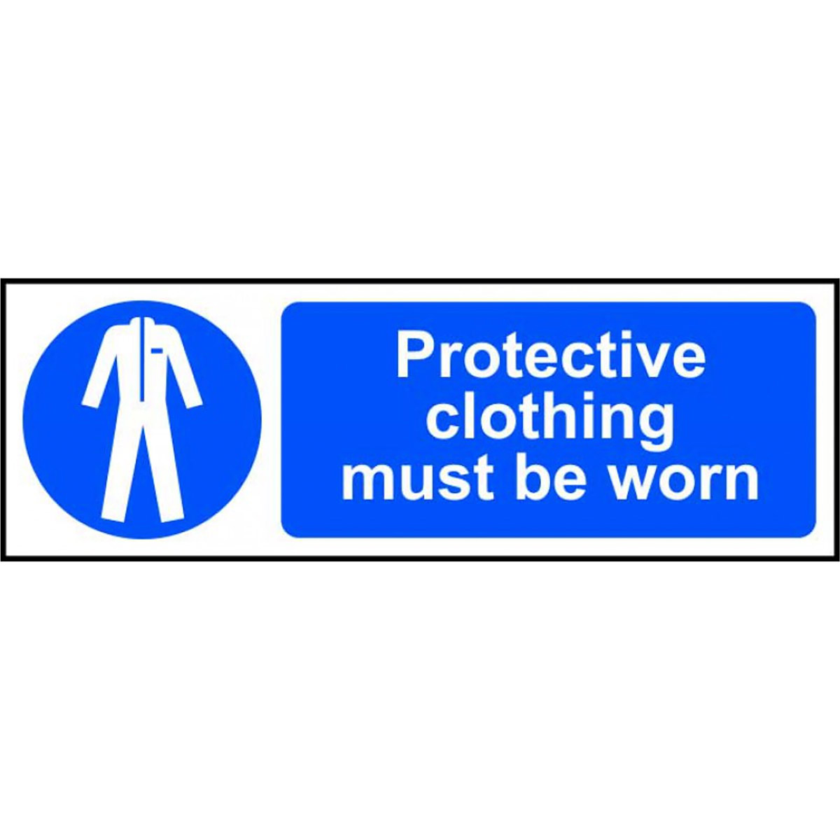 PVC "Protective Clothing Must..." Sign 300mm x 100mm | Spectrum ...