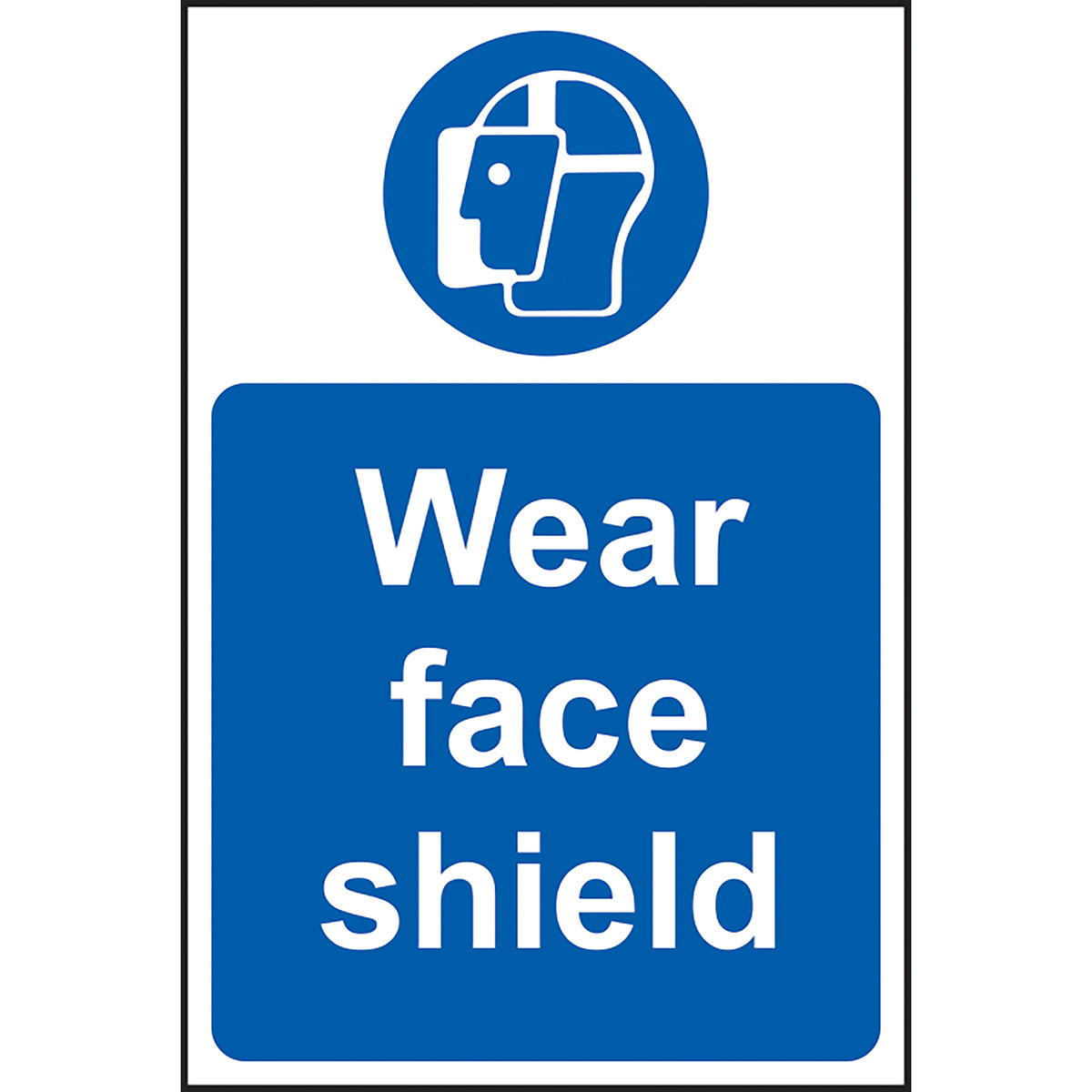 Self-Adhesive Vinyl "Wear Face Shield" Sign 200mm x 300mm | Spectrum ...