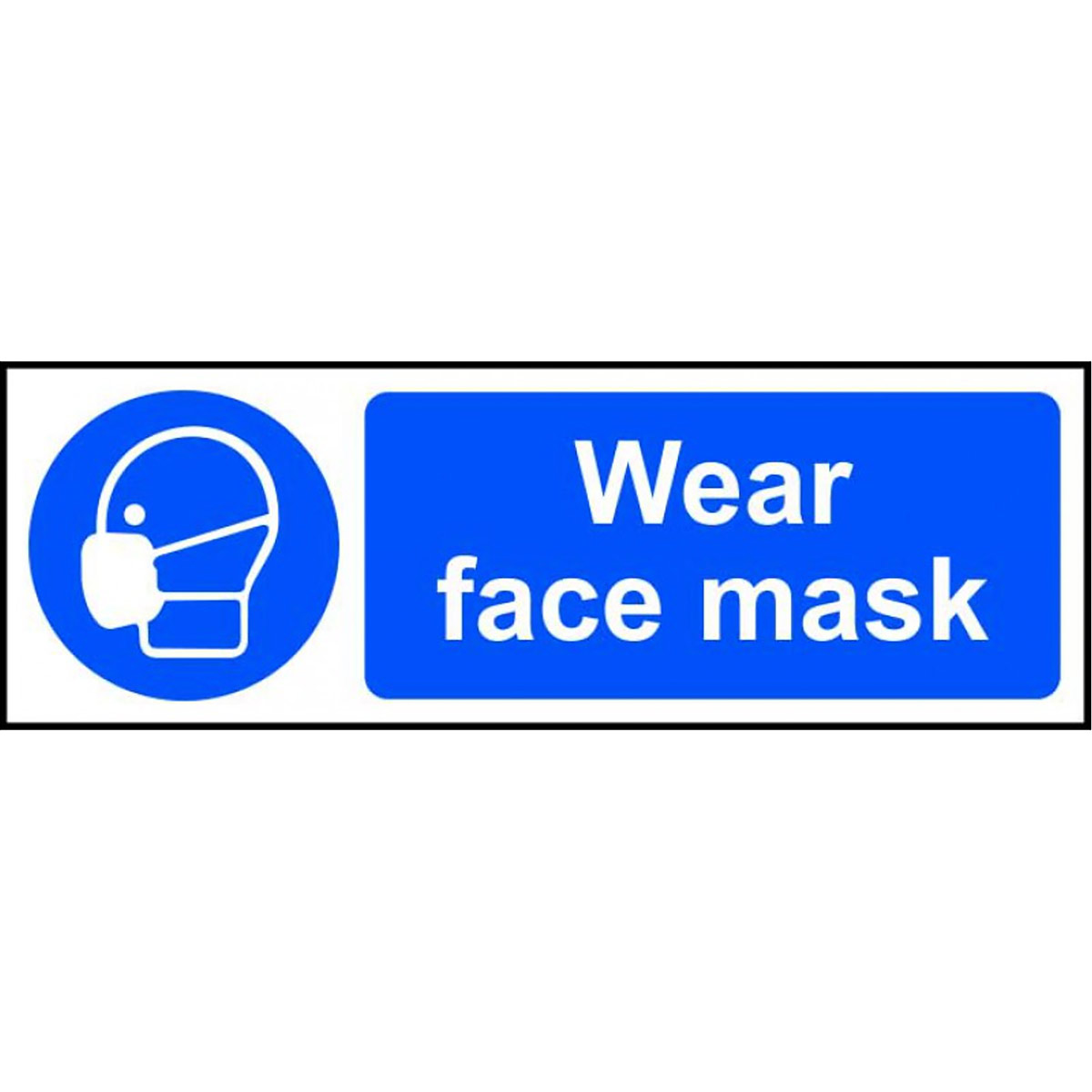 PVC "Wear Face Mask" Sign 300mm x 100mm | Spectrum Industrial ...