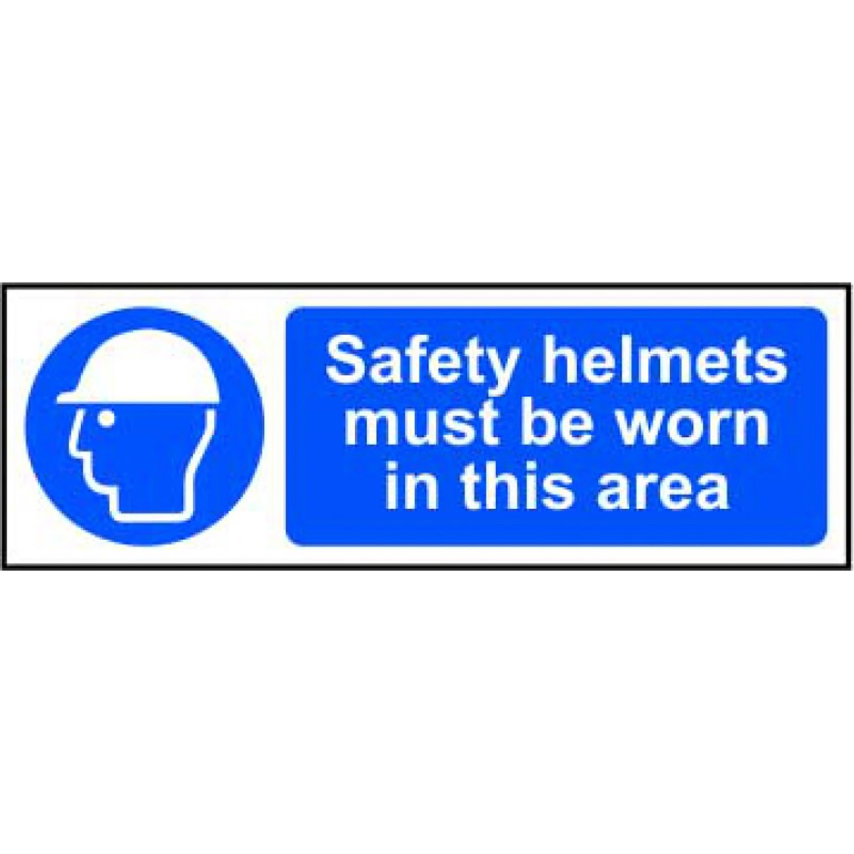 PVC "Safety Helmets Must Be…" Sign 300mm x 100mm | Spectrum Industrial ...