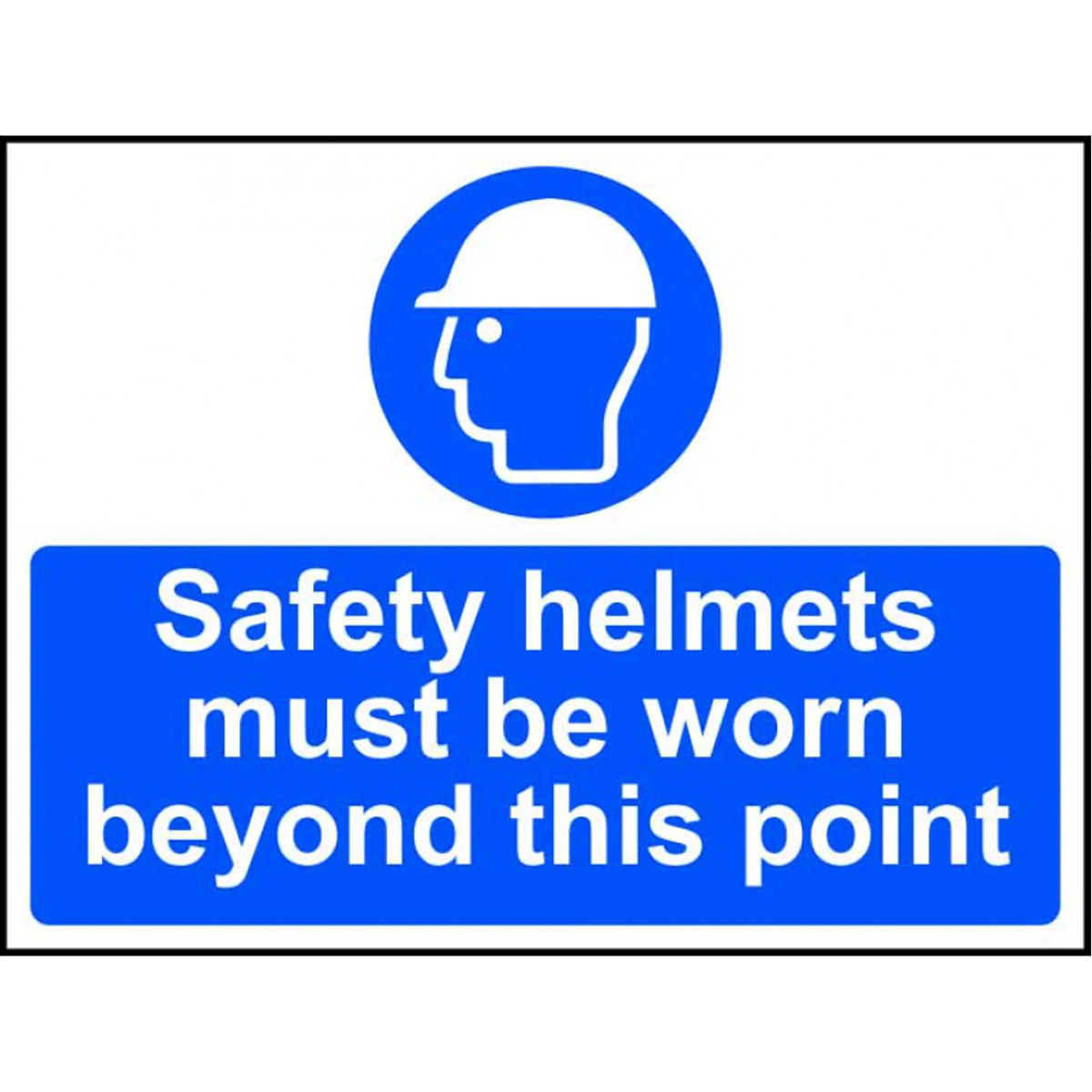 PVC "Safety Helmets Must Be..." Sign 600mm x 450mm | Spectrum ...