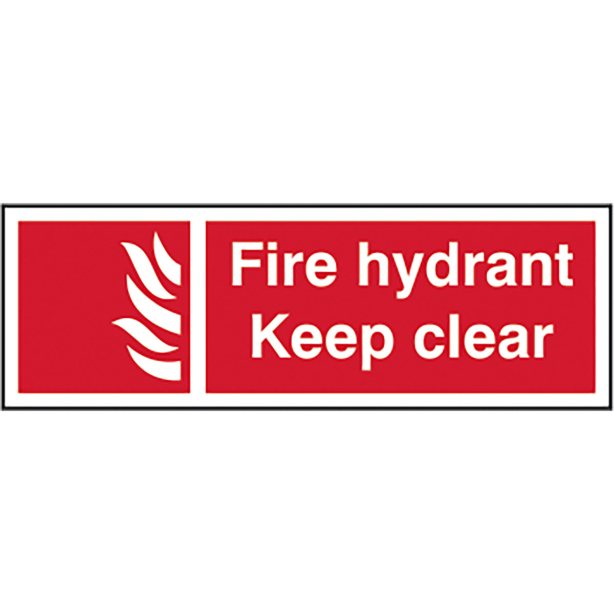 PVC "Fire Hydrant Keep Clear" Sign 300mm x 100mm | Spectrum Industrial ...