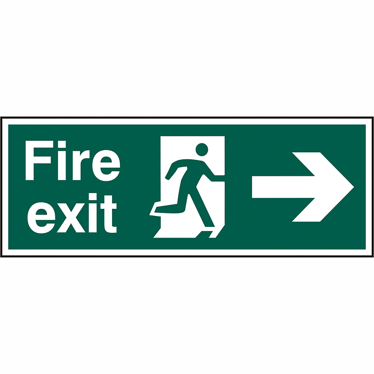 PVC "Fire Exit" Right Man/Arrow Sign 600mm x 200mm | Spectrum ...