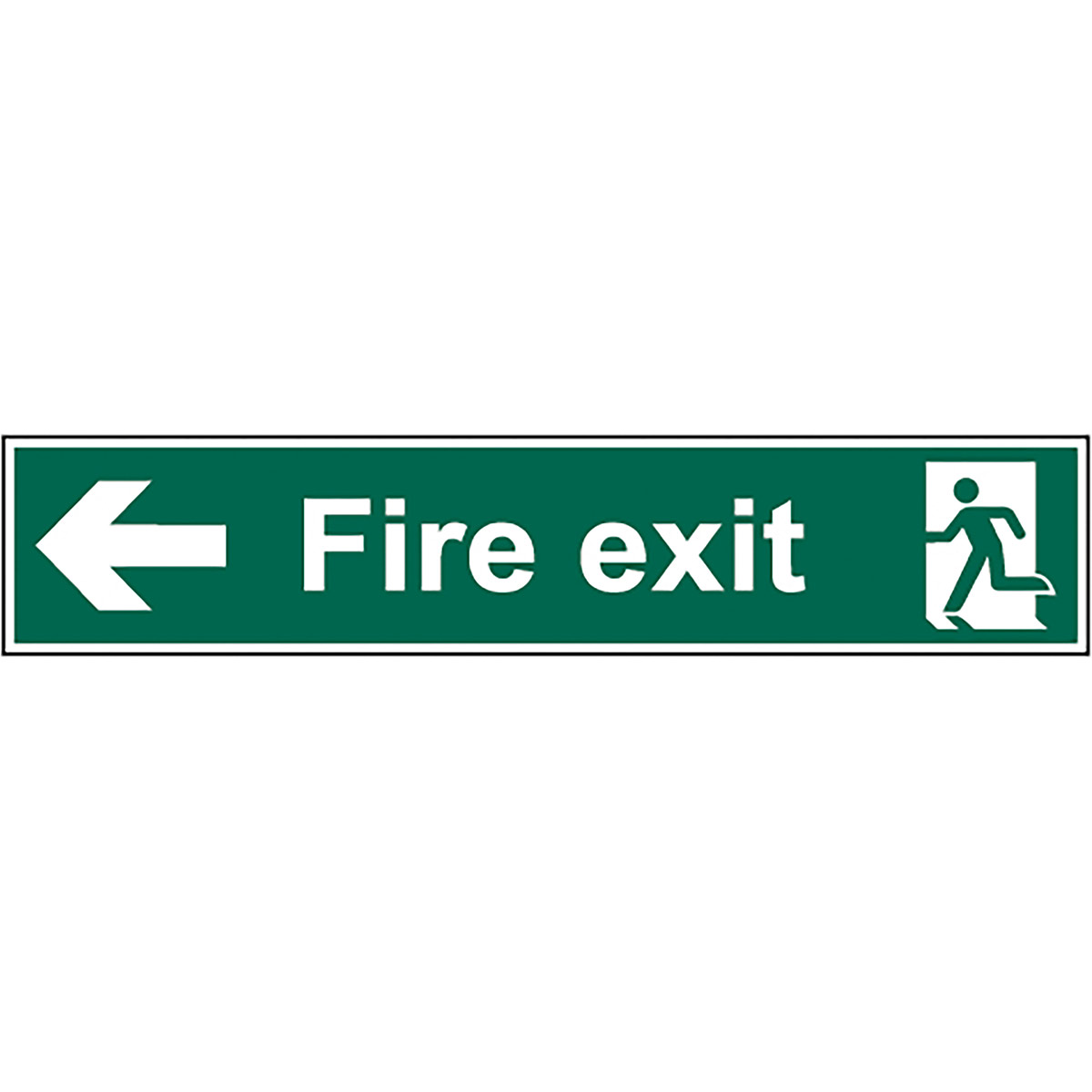 PVC "Fire Exit" Left Arrow/Man Sign 750mm x 150mm | Spectrum Industrial ...