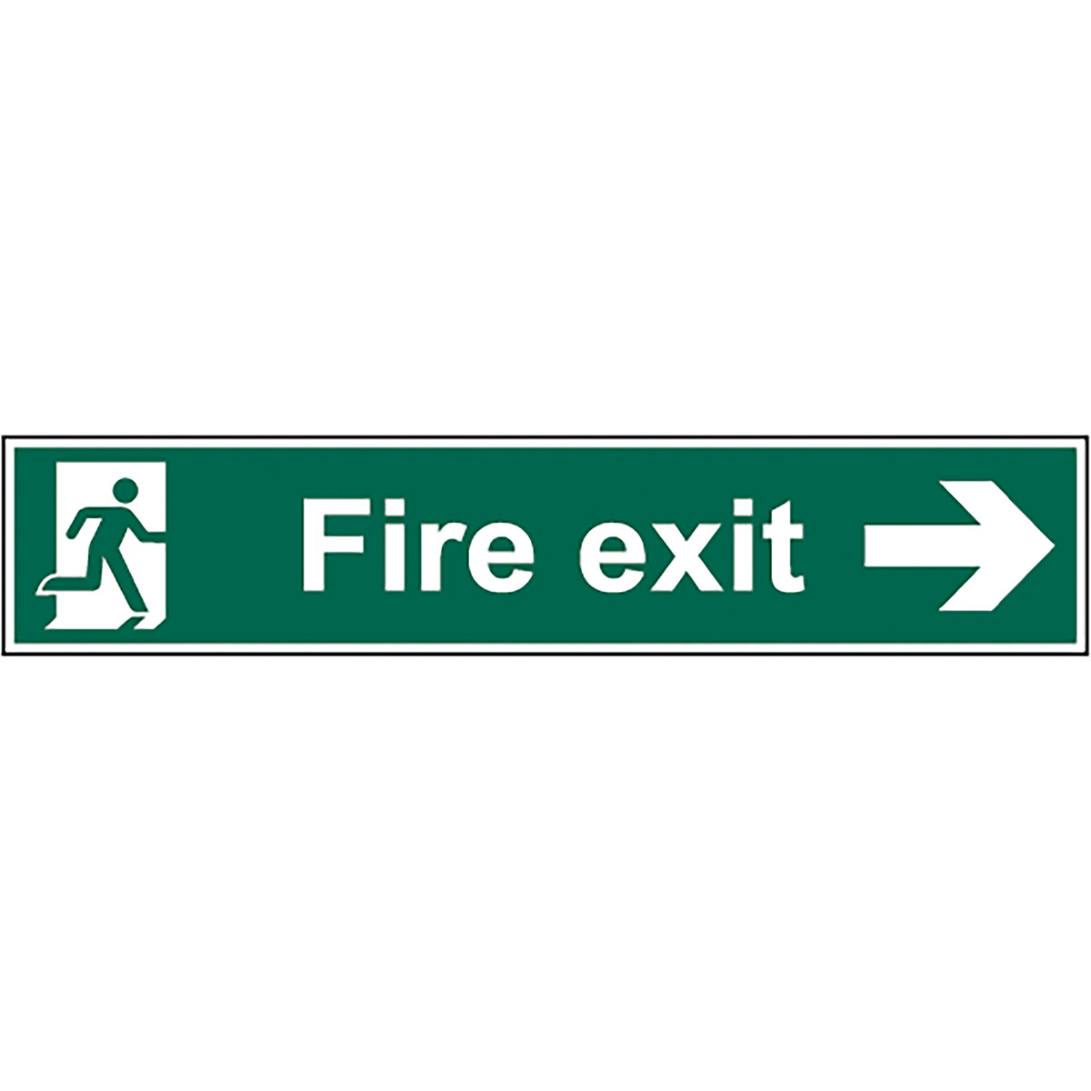 PVC "Fire Exit" Right Arrow/Man Sign 750mm x 150mm | Spectrum ...