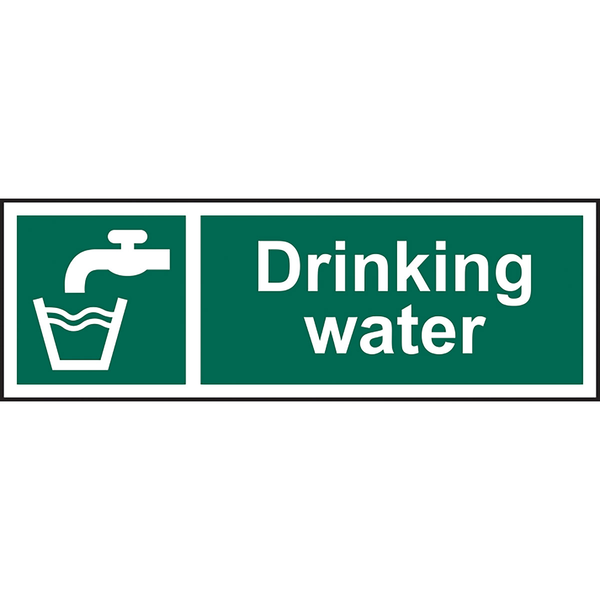 Self-Adhesive Vinyl "Drinking Water" Sign 300mm x 100mm | Spectrum ...