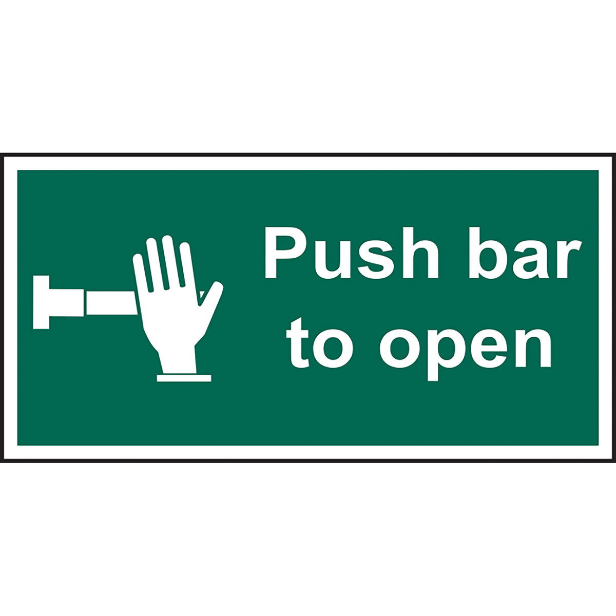 Self-Adhesive Vinyl "Push Bar to Open" Sign 300mm x 150mm | Spectrum ...