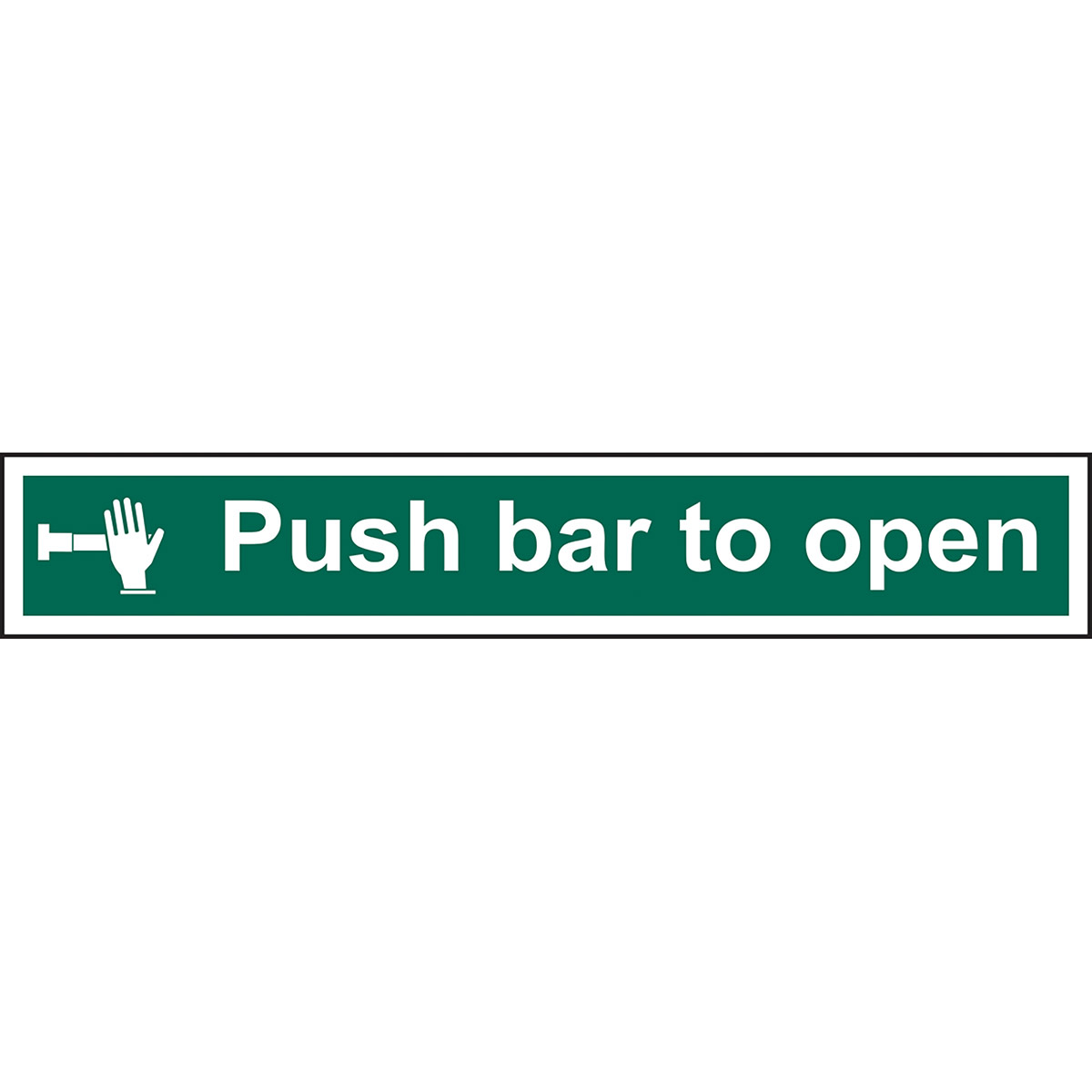 Self-Adhesive Vinyl "Push Bar to Open" Sign 300mm x 100mm | Spectrum ...