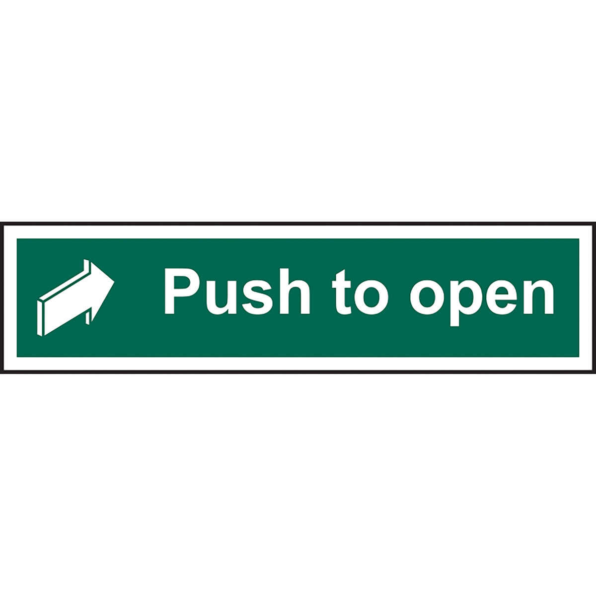 PVC "Push To Open" Sign 300mm x 75mm | Spectrum Industrial | Fire Door ...