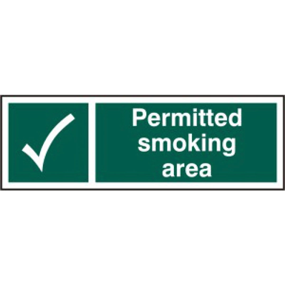 PVC "Permitted Smoking Area" Sign 300mm x 100mm | Spectrum Industrial ...