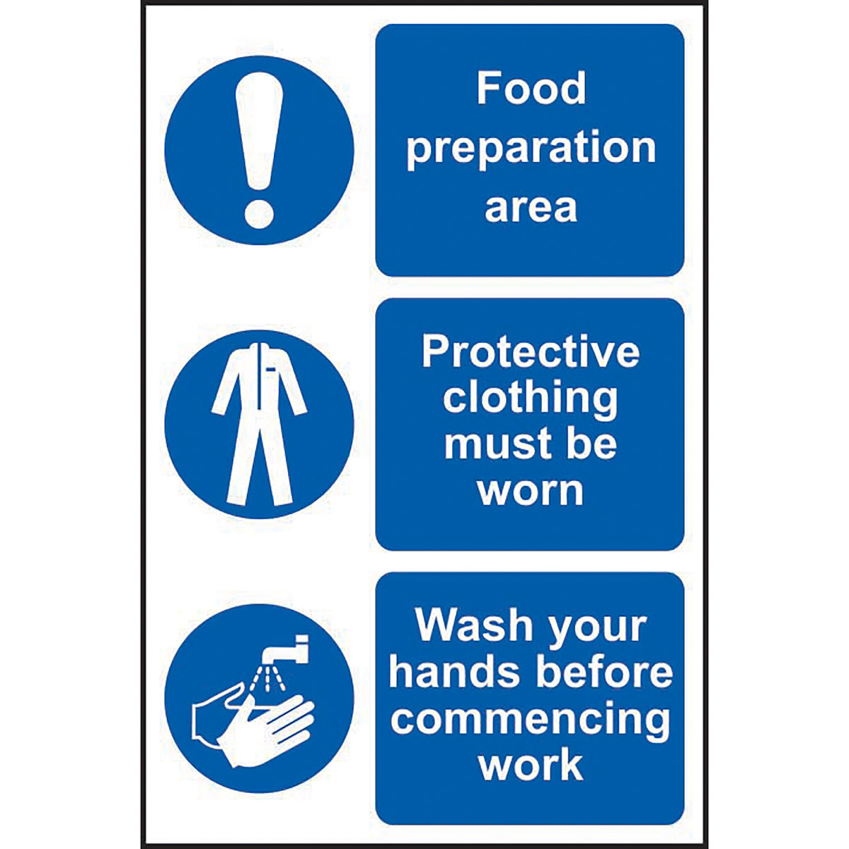PVC "Food Preparation…/Protective…/Wash.." Sign 200mm x 300mm ...