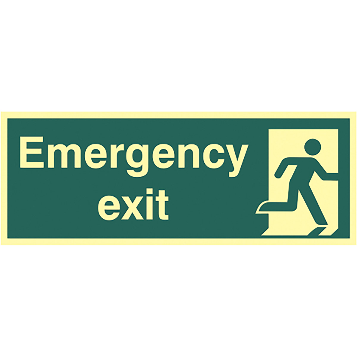 PVC Photoluminescent "Emergency Exit" Right Running Man Sign 400mm x ...