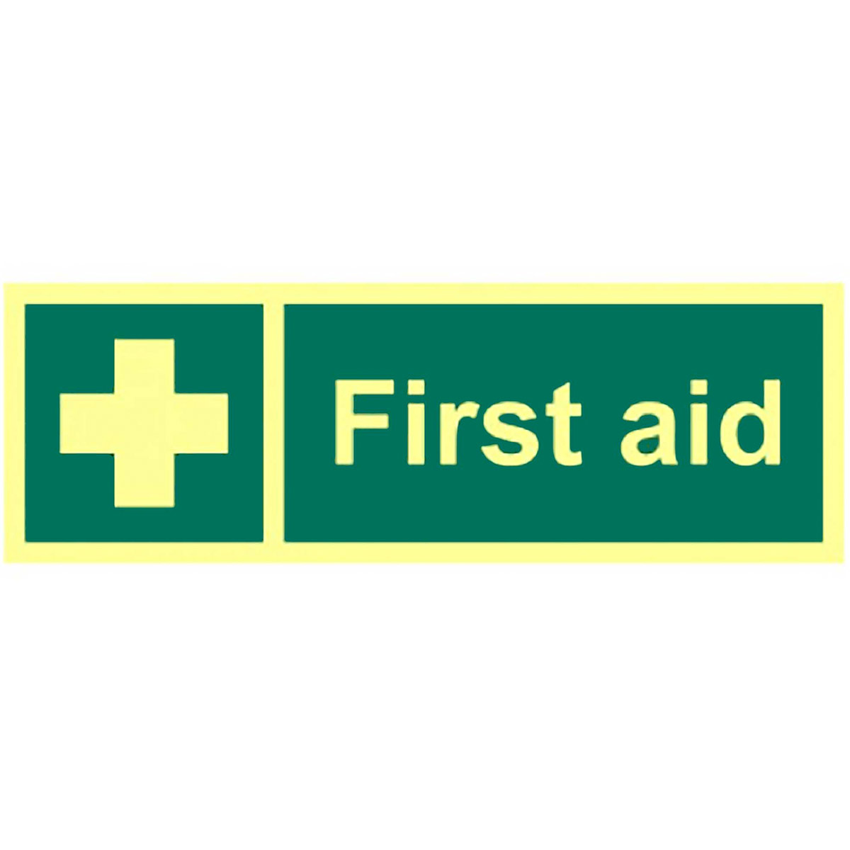 Self-Adhesive PVC Photoluminescent "First Aid" Sign 300mm x 100mm ...