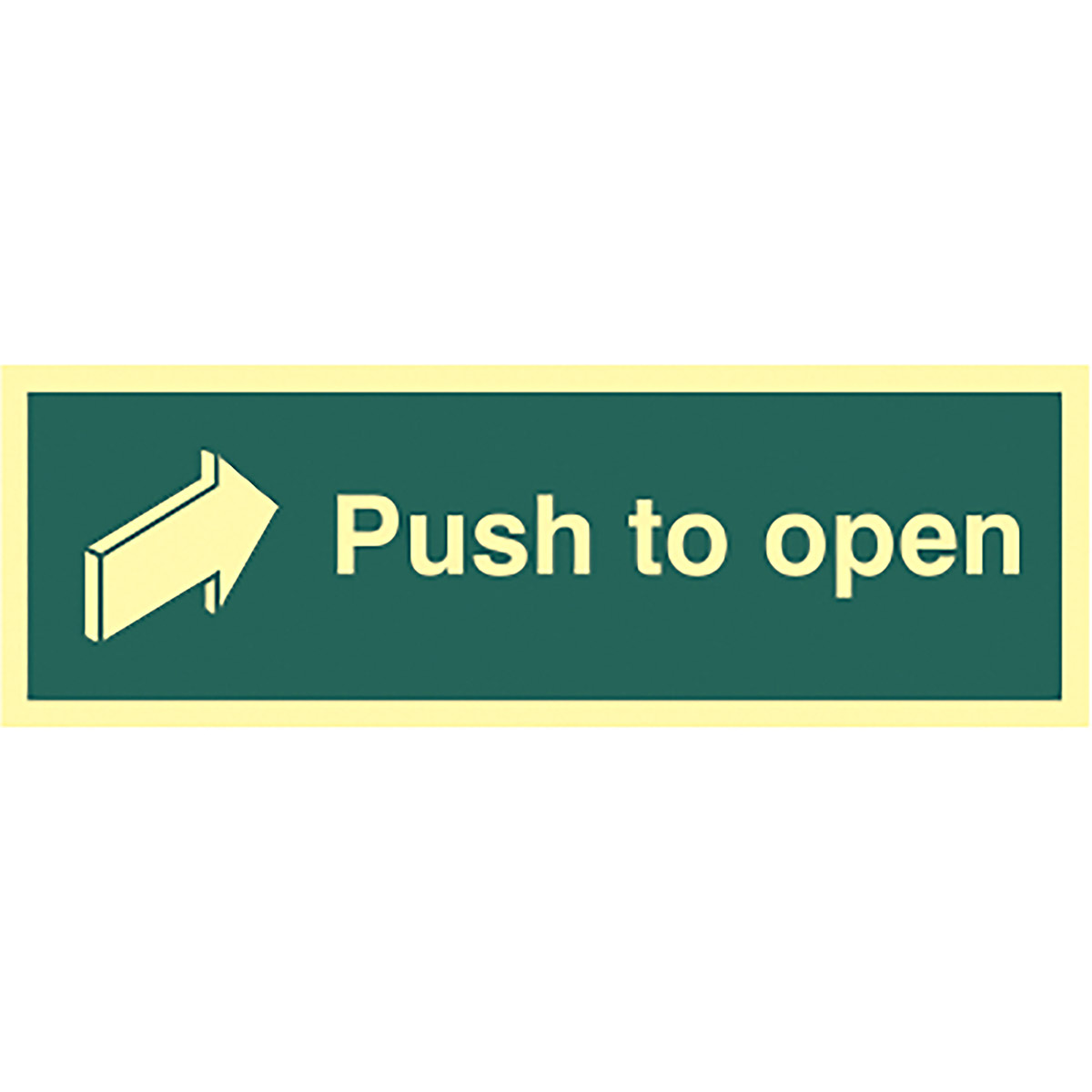 PVC Photoluminescent "Push To Open" Sign 300mm x 100mm | Spectrum ...