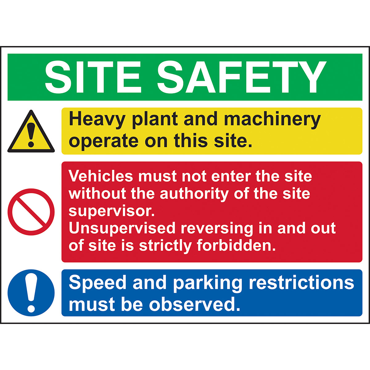 Foamex Site Safety Information Sign 800mm x 600mm | Spectrum Industrial ...