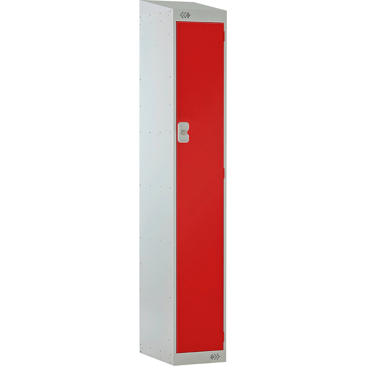 Link 51 One-Tier Red Metal Locker with Sloping Top 300mm x 300mm x ...